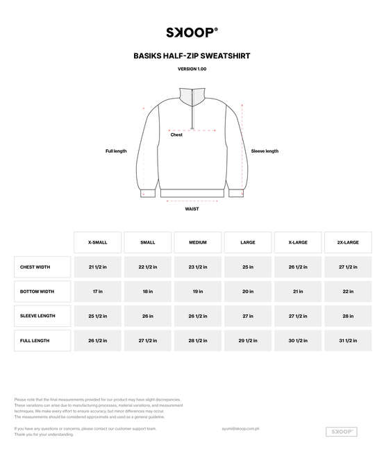 SKOOP® Basiks Half Zip Sweatshirt Kuro